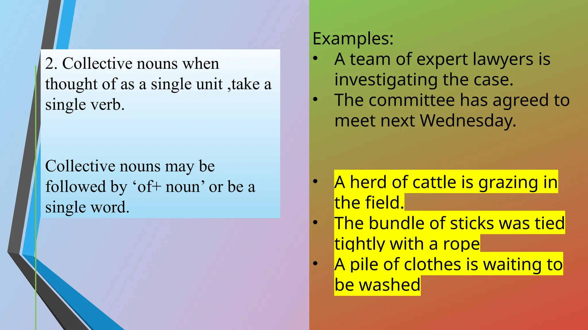 sub verb agreement objectives rules and eg | PPT