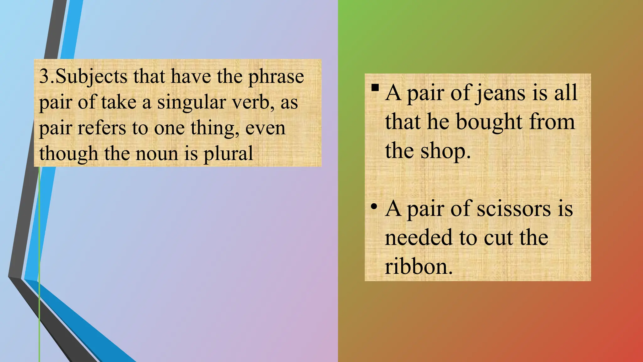 sub verb agreement objectives rules and eg | PPT