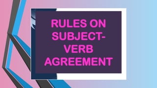 sub verb agreement objectives rules and eg | PPT
