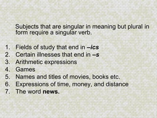 Subject – verb agreement | PPT