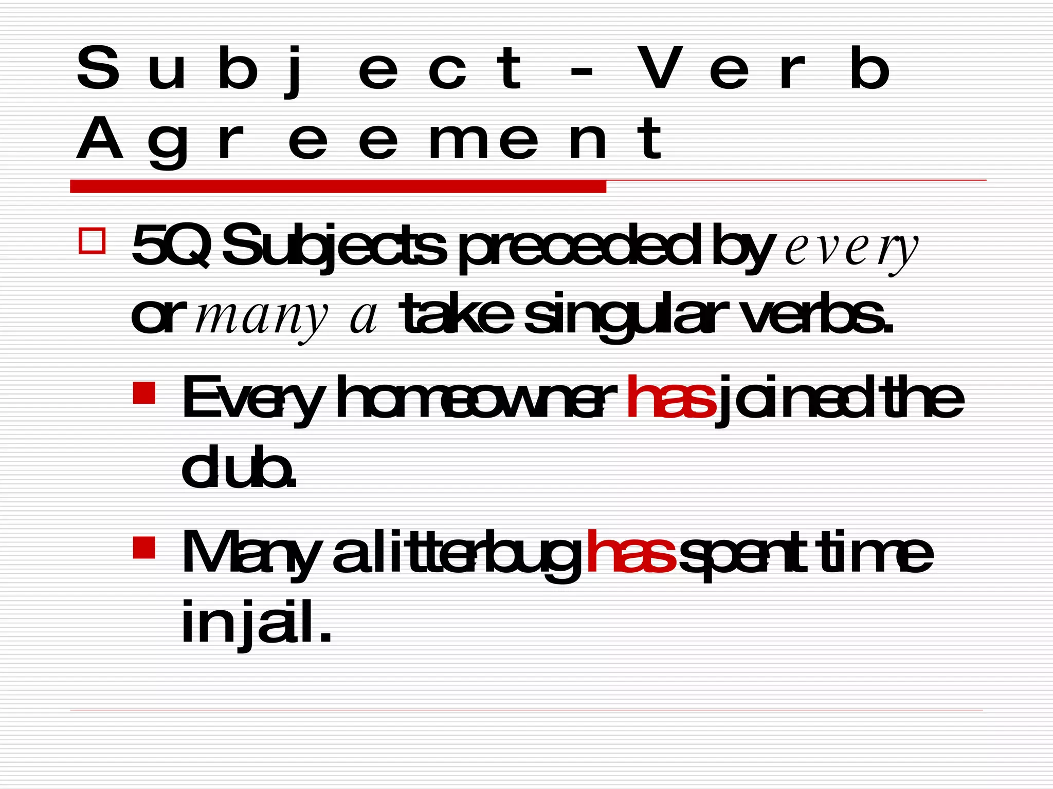 Subject Verb Agreement | PPT