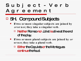 Subject Verb Agreement | PPT