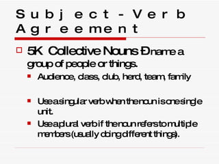 Subject Verb Agreement | PPT