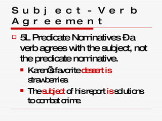 Subject Verb Agreement | PPT