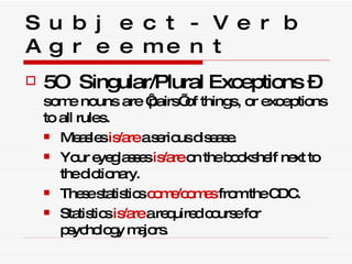 Subject Verb Agreement | PPT