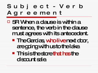Subject Verb Agreement | PPT