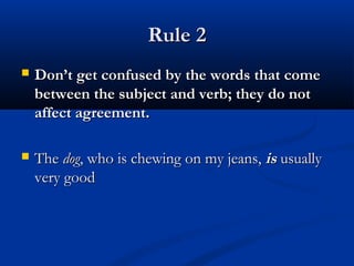 Subject verb agreement | PPT
