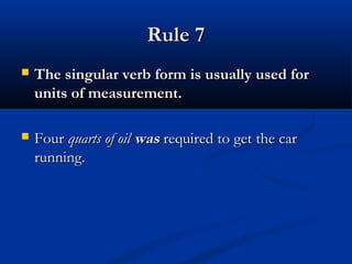 Subject verb agreement | PPT