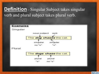 Subject verb agreement english presentation | PPTX