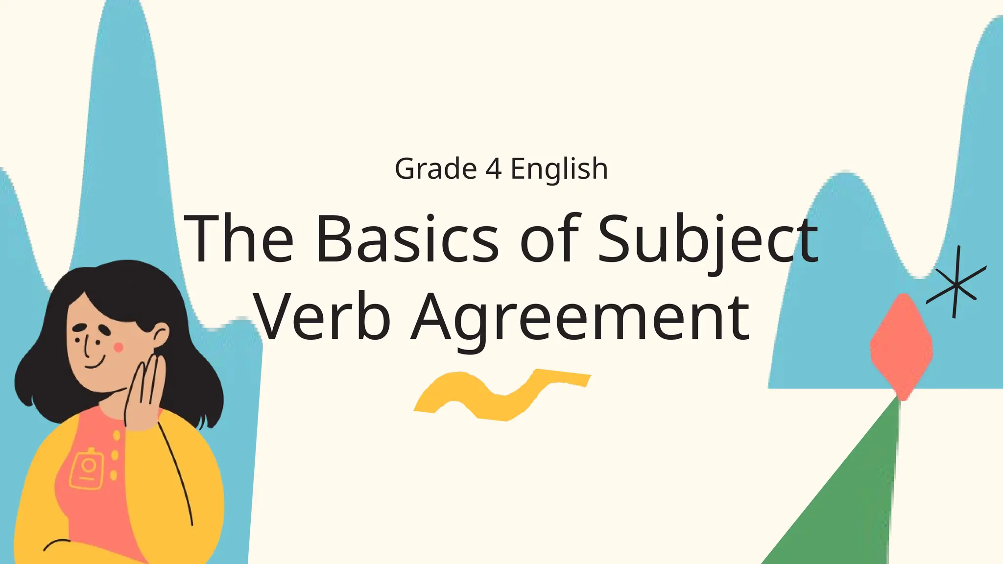 Subject Verb Agreement English Quiz Presentation in a Blue Yellow and ...