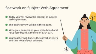Subject Verb Agreement English Quiz Presentation in a Blue Yellow and ...