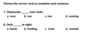 Subject Verb agreement Lesson. for Grade 6pptx | PPTX