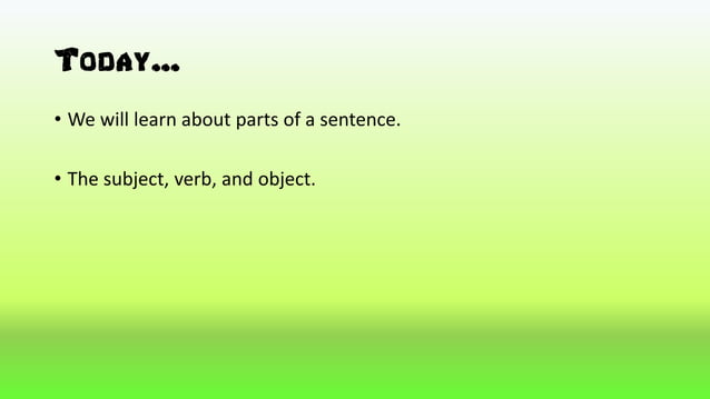 Subject Verb Object Lesson | PPTX