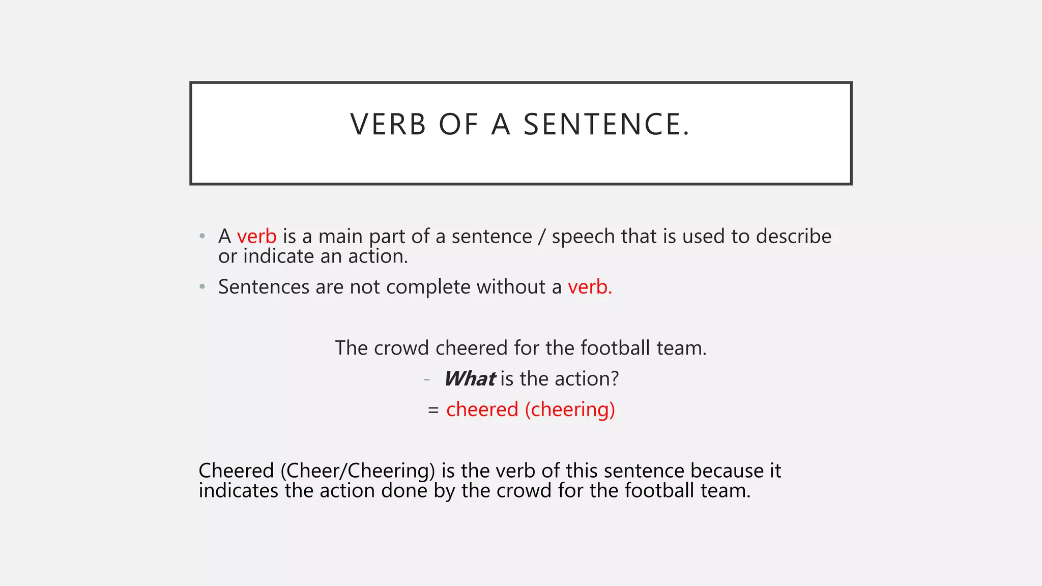 Subject, verb and object | PPTX