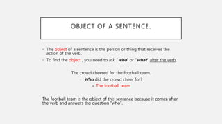 Subject, verb and object | PPTX
