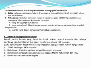 Subjek dan objek hukum | PPTX