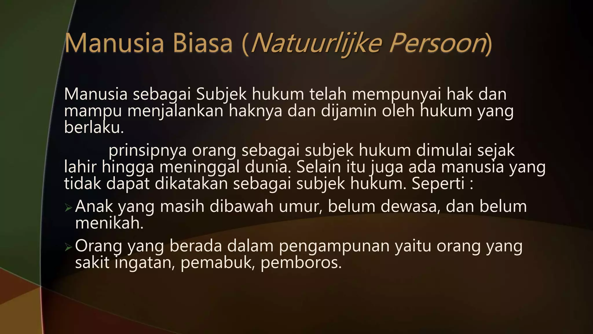 Subjek dan objek hukum | PPTX
