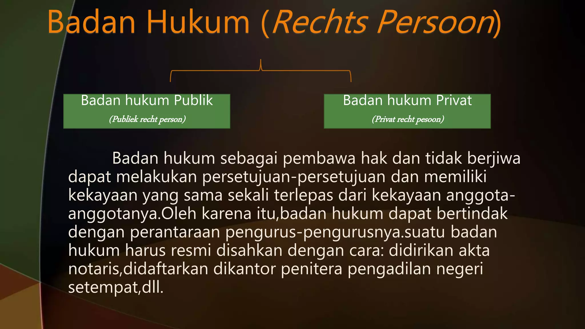 Subjek dan objek hukum | PPTX