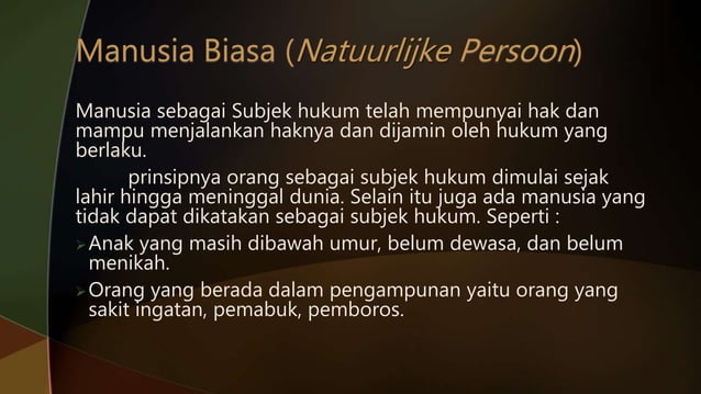 Subjek dan objek hukum | PPTX