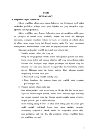 Subjek dan objek pendidikan | DOCX