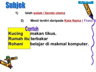 Subjek dan Predikat.pptxbahsa melayu tingkatan 5 | PPTX