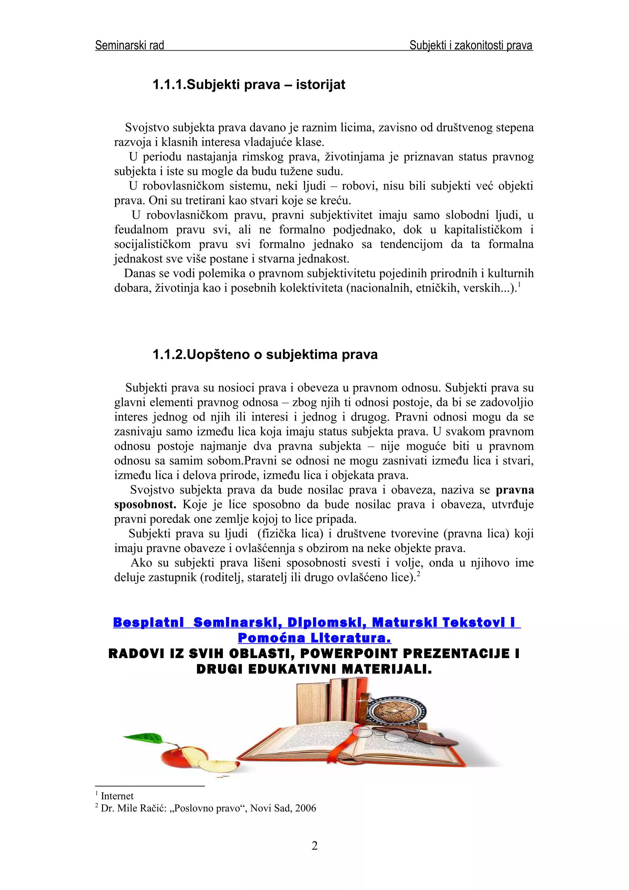 Subjekti i zakonitosti prava | DOC