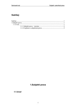 Subjekti i zakonitosti prava | DOC