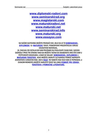 Subjekti i zakonitosti prava | DOC