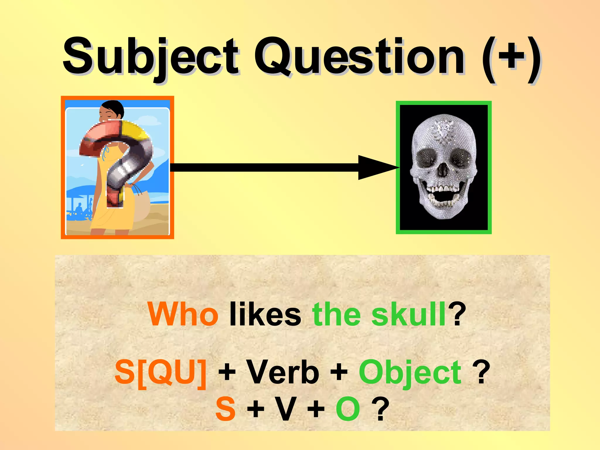 Subject versus Object Questions | PPT | Arts and Crafts | Hobbies & Interests