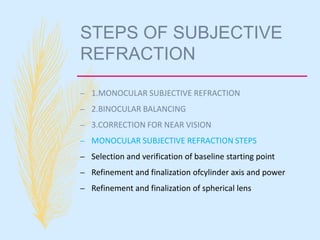 Subjective refraction | PPTX