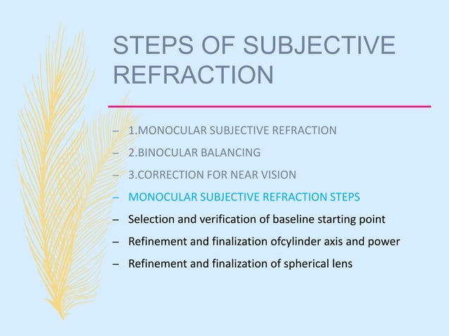 Subjective refraction | PPTX