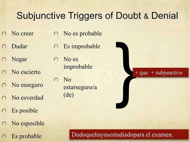 Subjunctive Mood Spanish Intro | PPTX