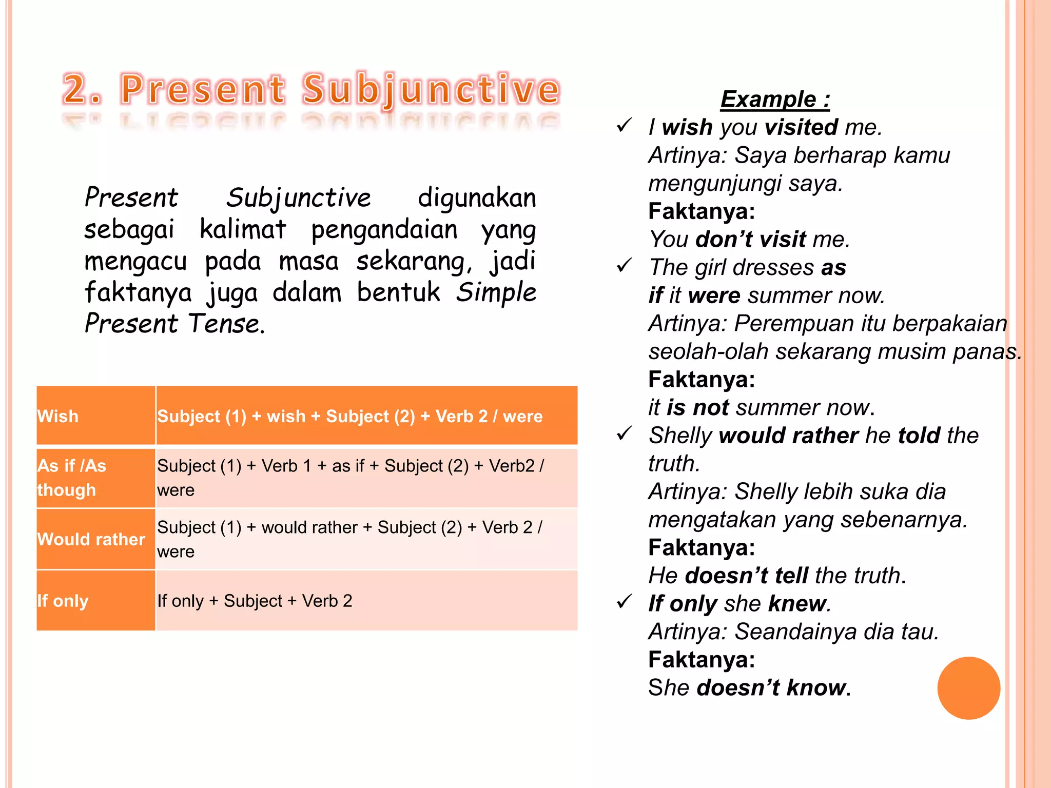 English XII SMK : Subjunctive | PPTX