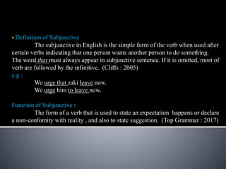 Subjunctive (1) | PPT
