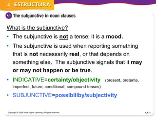 Subjunctive el subjuntivo ppt | PPTX