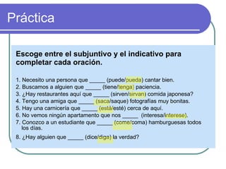 Subjunctive in adjective clauses1 | PPT