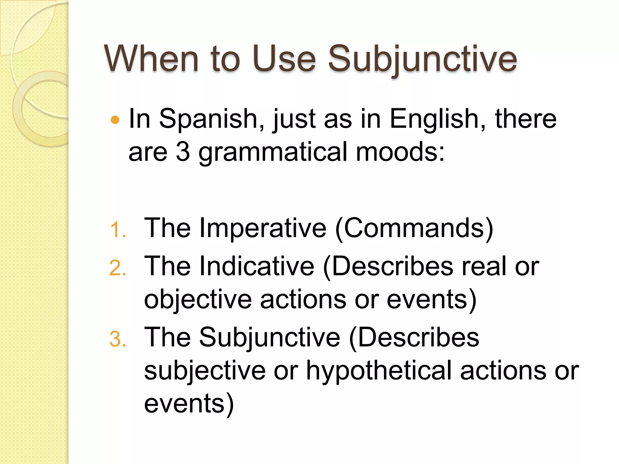 Subjunctive - Spanish II | PPTX