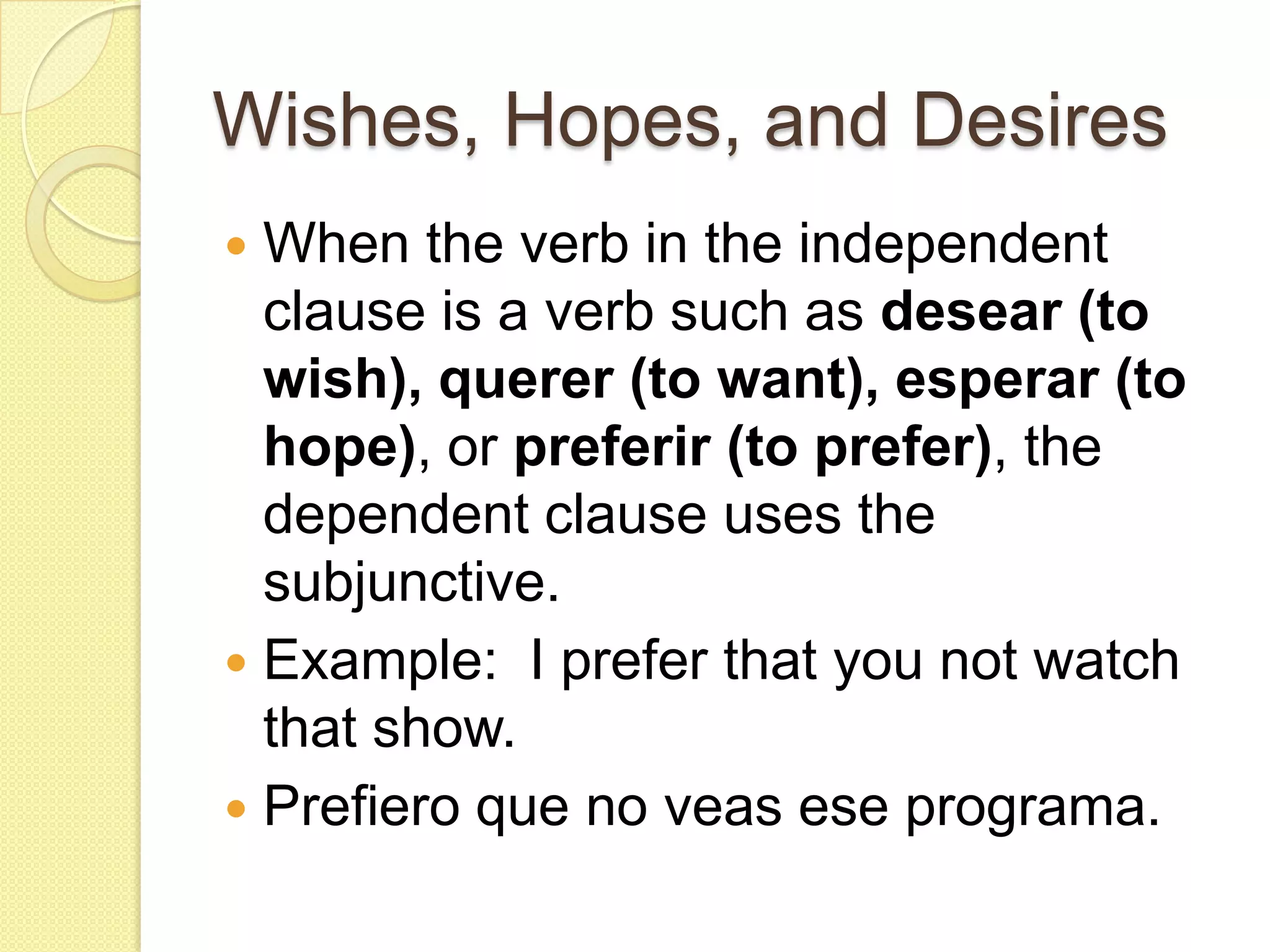 Subjunctive - Spanish II | PPTX