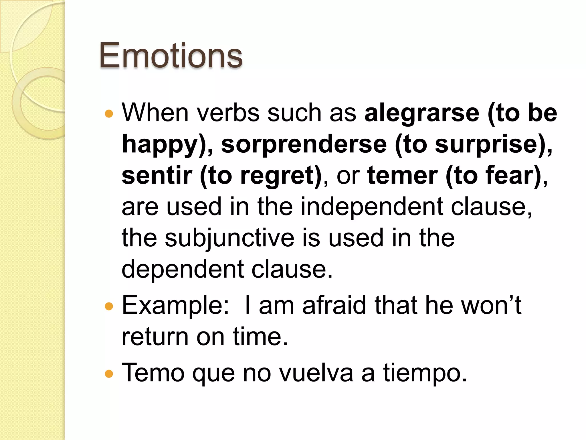Subjunctive - Spanish II | PPTX