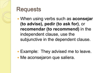 Subjunctive - Spanish II | PPTX