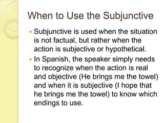 Subjunctive - Spanish II | PPTX