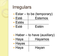 Subjunctive - Spanish II | PPTX