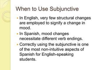 Subjunctive - Spanish II | PPTX
