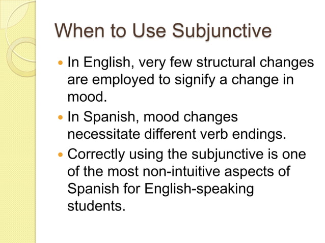 Subjunctive - Spanish II | PPTX