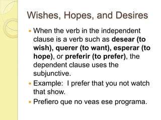 Subjunctive - Spanish II | PPTX