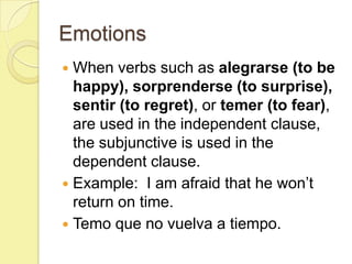 Subjunctive - Spanish II | PPTX