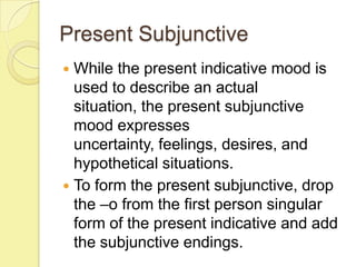 Subjunctive (no pictures) | PPTX