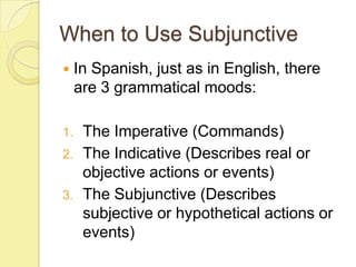 Subjunctive (no pictures) | PPTX