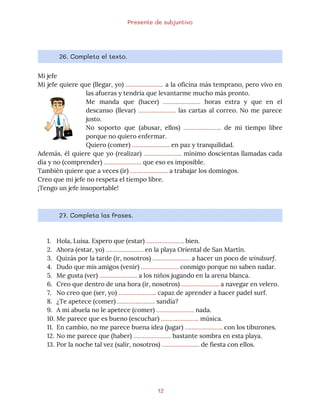 Subjuntivo ejercicios-karina | PDF | Personal Celebrations & Life Events