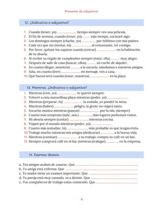 Subjuntivo ejercicios-karina | PDF | Personal Celebrations & Life Events